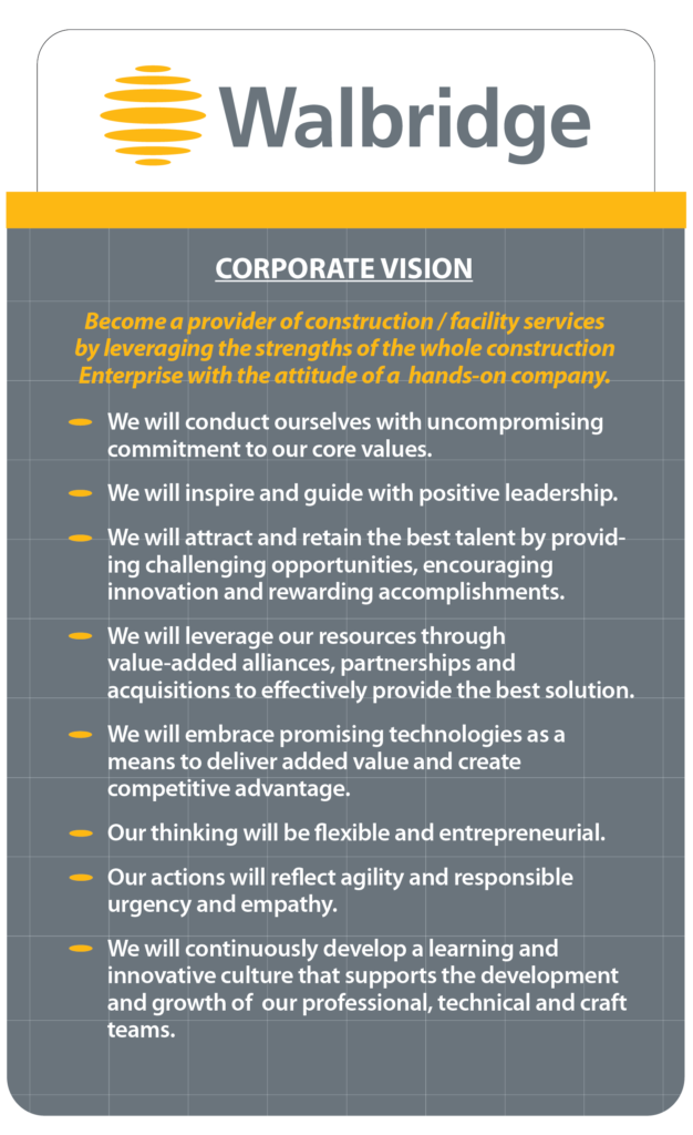 Walbridge's Core Values - Walbridge
